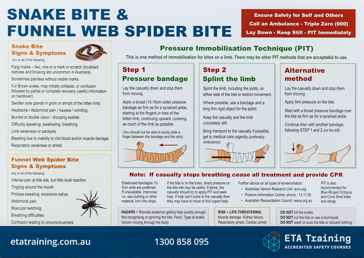 Snake Bite First Aid Poster snake-bite-first-aid-poster